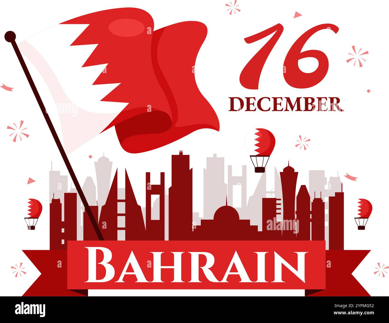 Happy Bahrain National Day Vector Illustration on December 16th ...