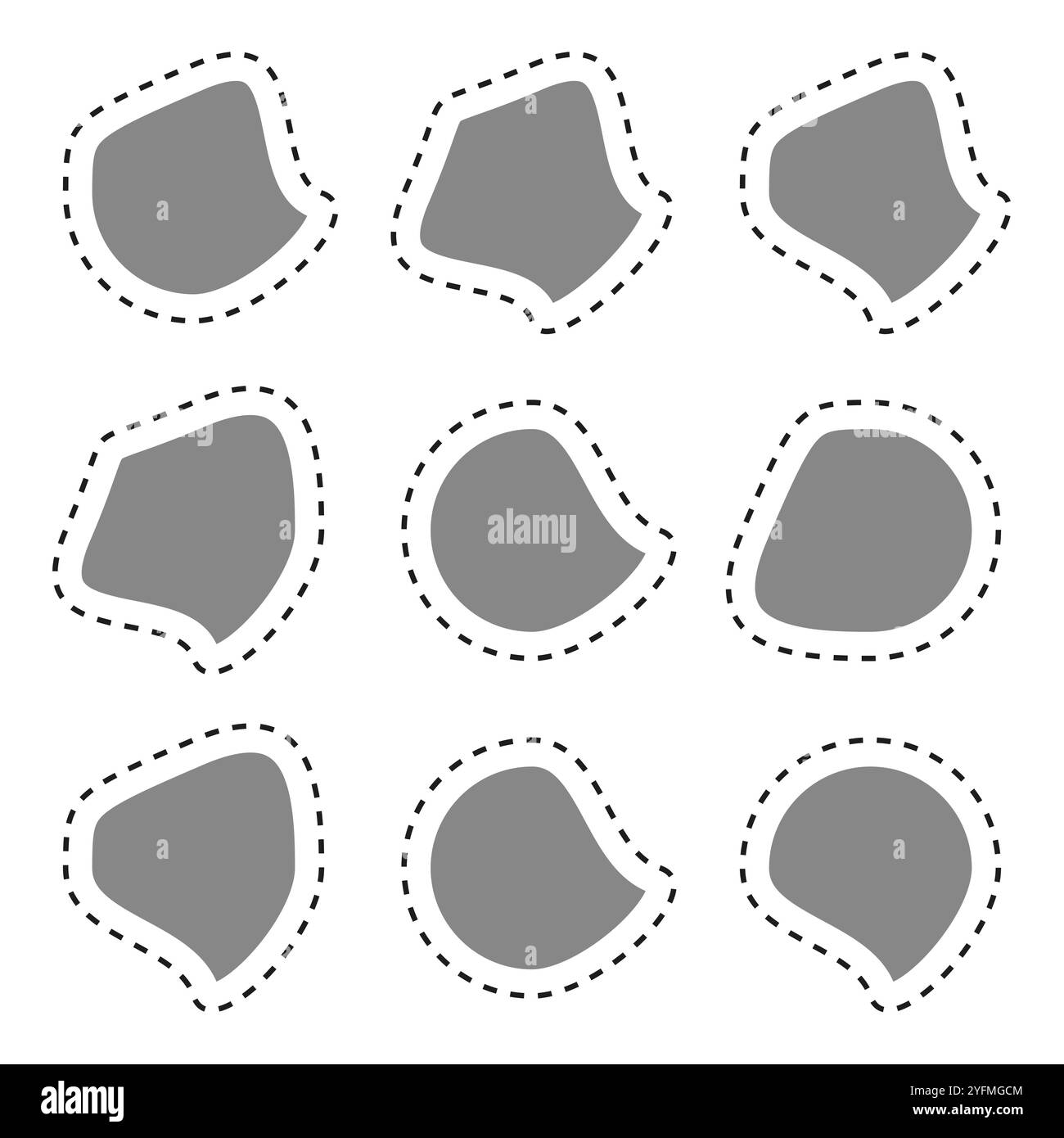 Abstract shape icons. Geometric vector forms. Dotted outline details ...