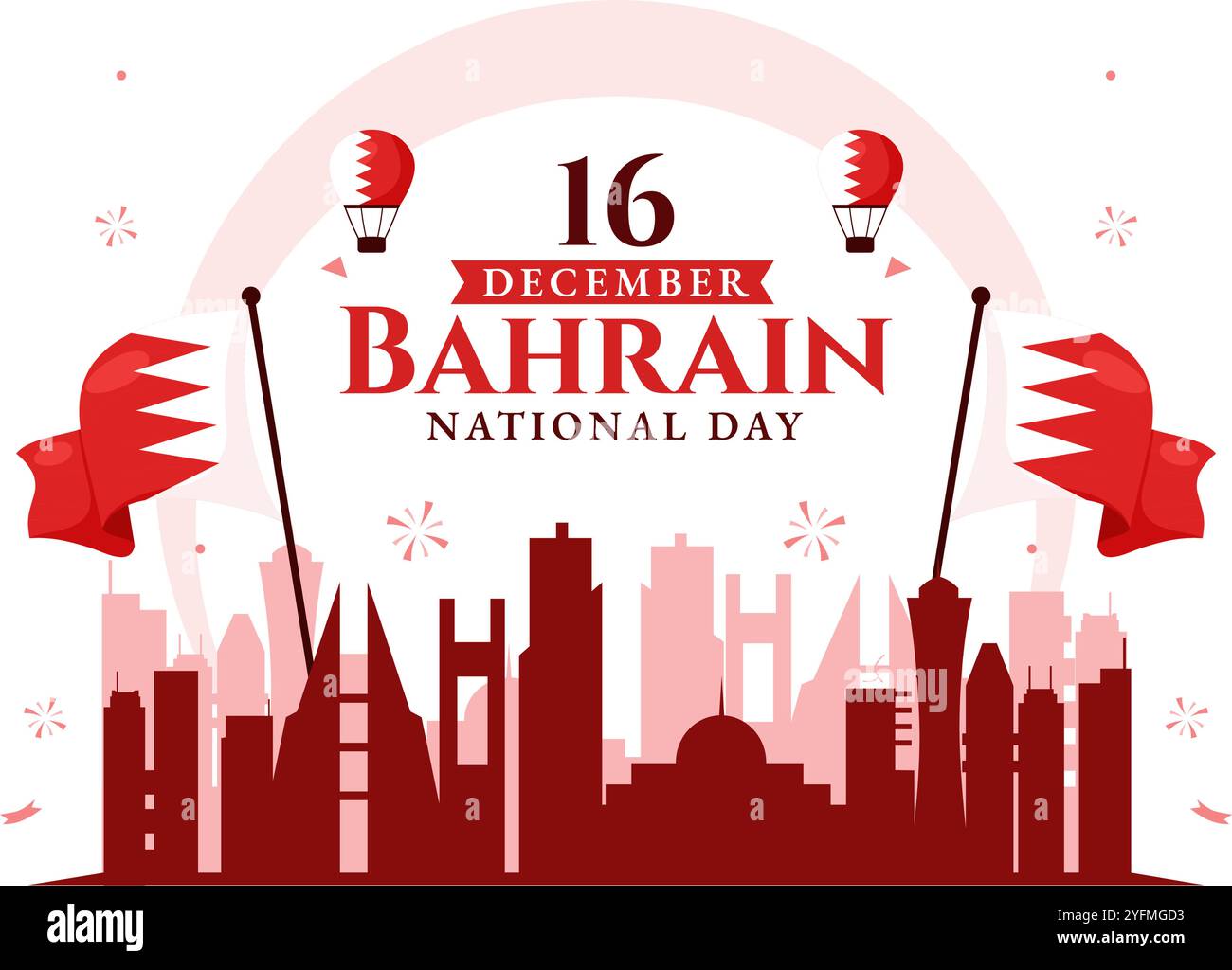 Happy Bahrain National Day Vector Illustration on December 16th ...