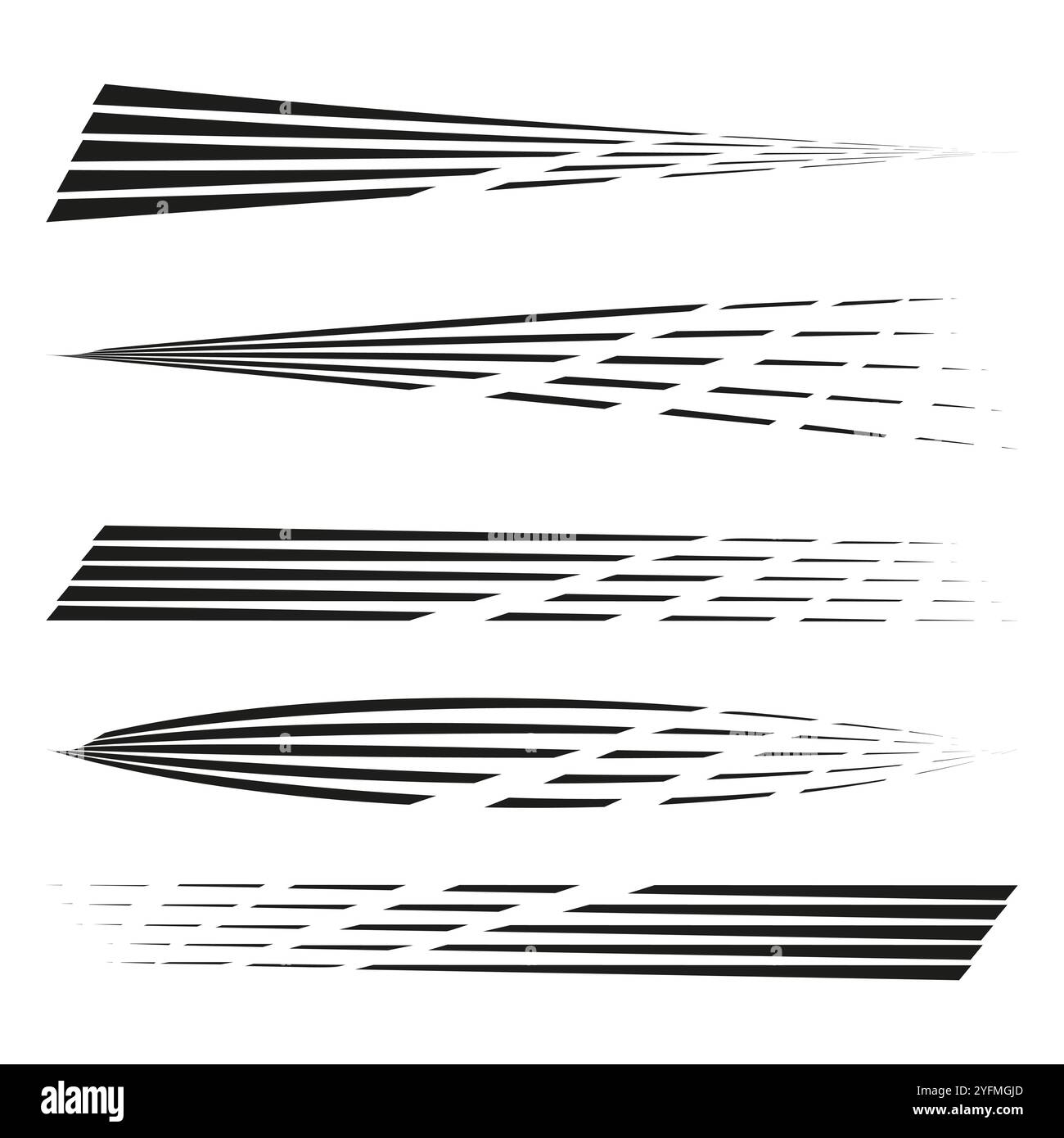 Abstract lines design. Dynamic black graphics. Linear shapes vector ...