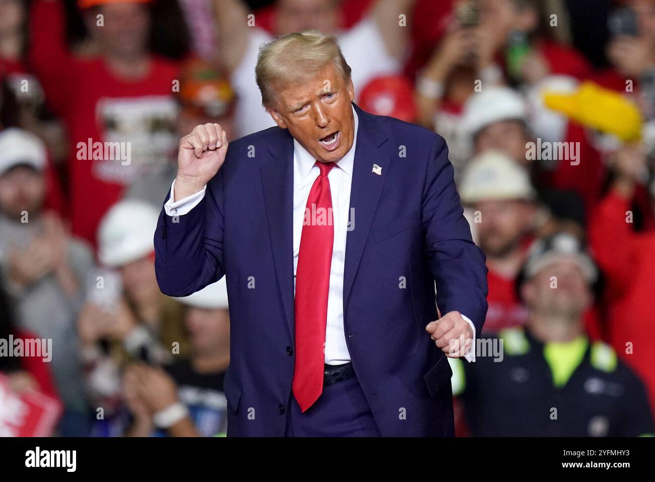 Republican presidential nominee former President Donald Trump dances ...