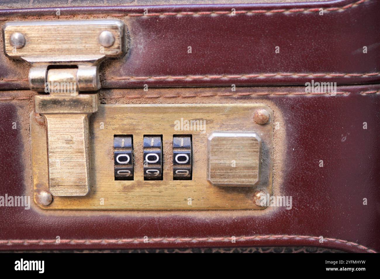 A classic Vintage Leather Suitcase embellished with a Combination Lock ...