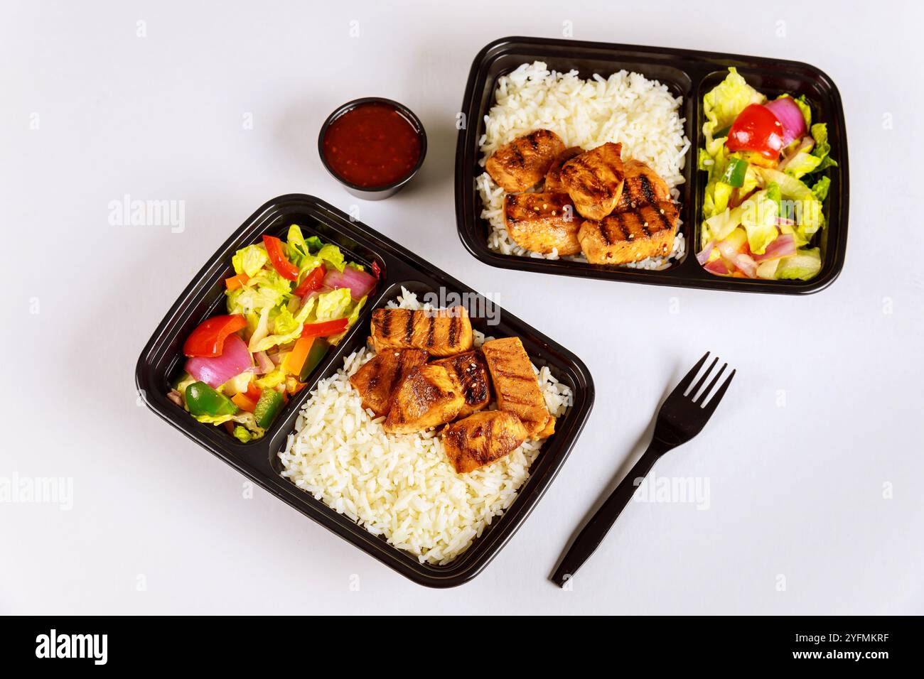 Healthy food delivery or take away lunch in plastic container Stock ...