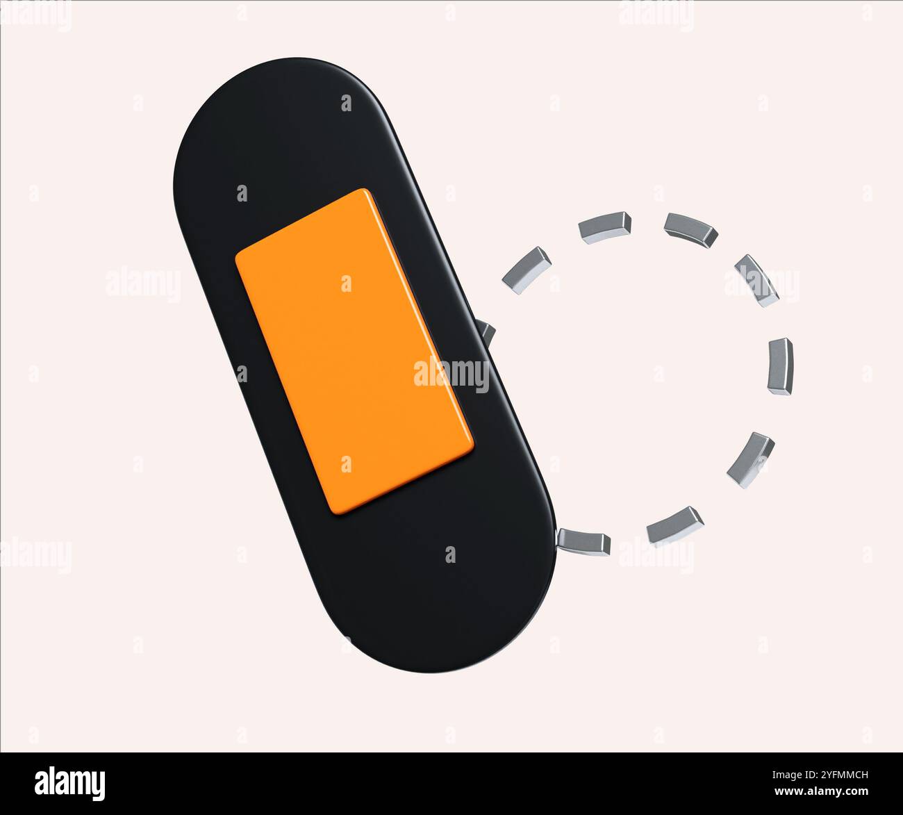Modern Black and Orange Button Interface Design 3D Render Stock Photo ...