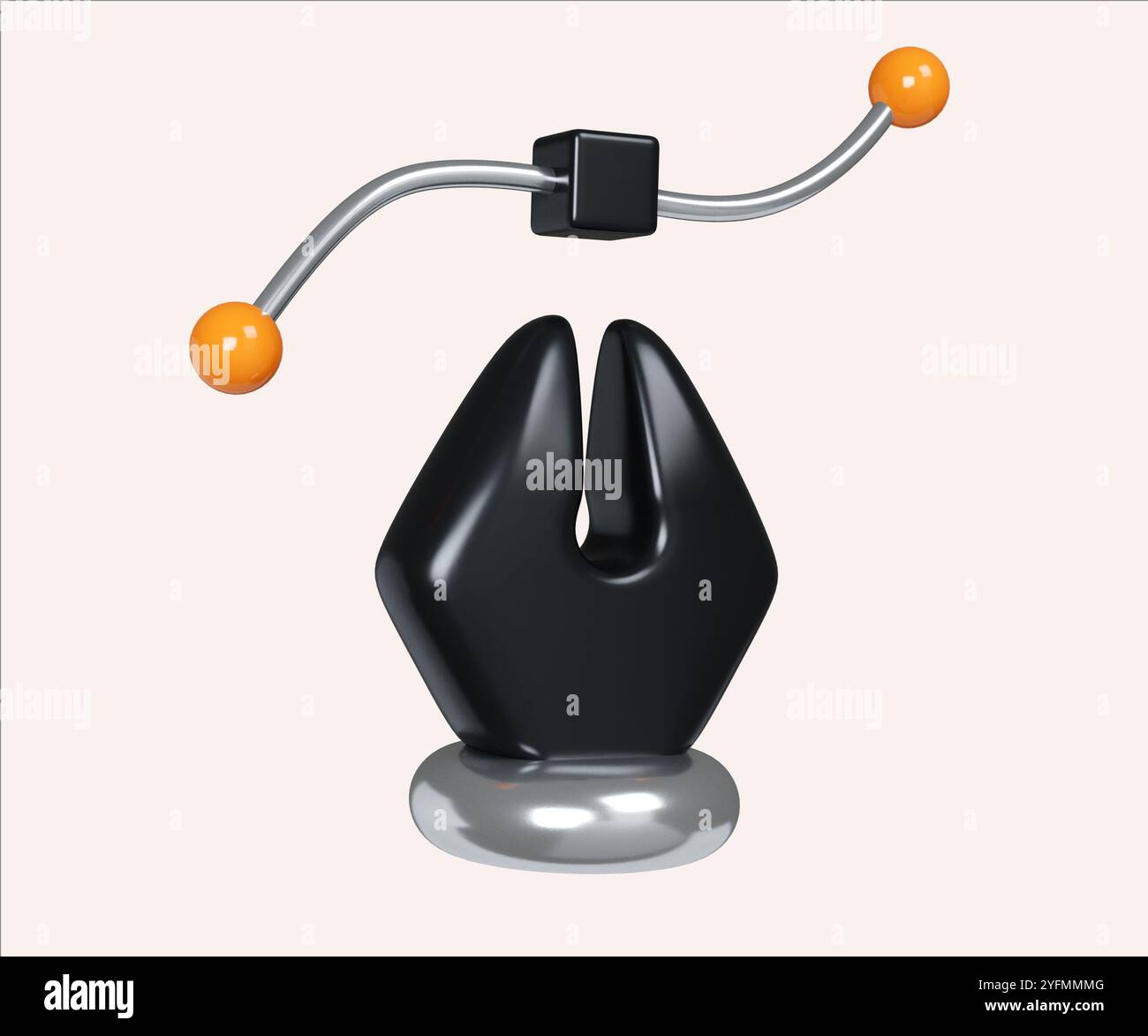 Sleek Black and Orange Curved Tool Interface 3D Render Stock Photo - Alamy