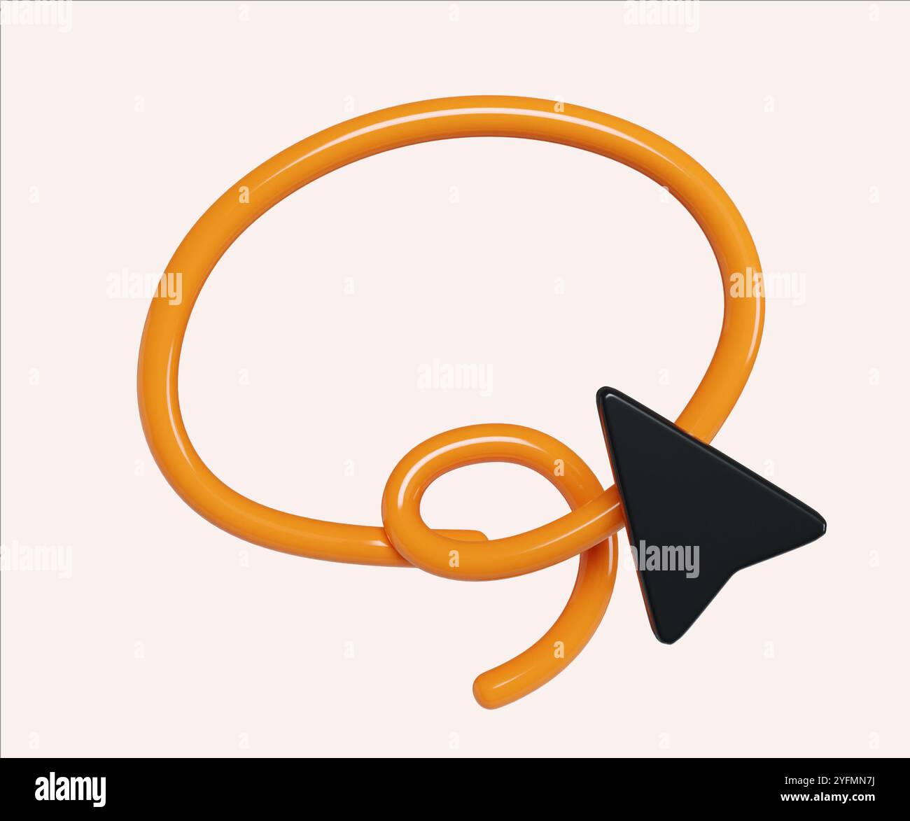 Dynamic Orange Loop with Black Arrow Design 3D Render Stock Photo - Alamy