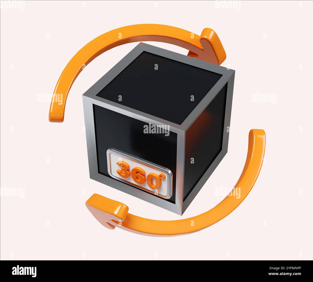 Interactive 360-Degree Rotation Cube Design 3D Render Stock Photo - Alamy