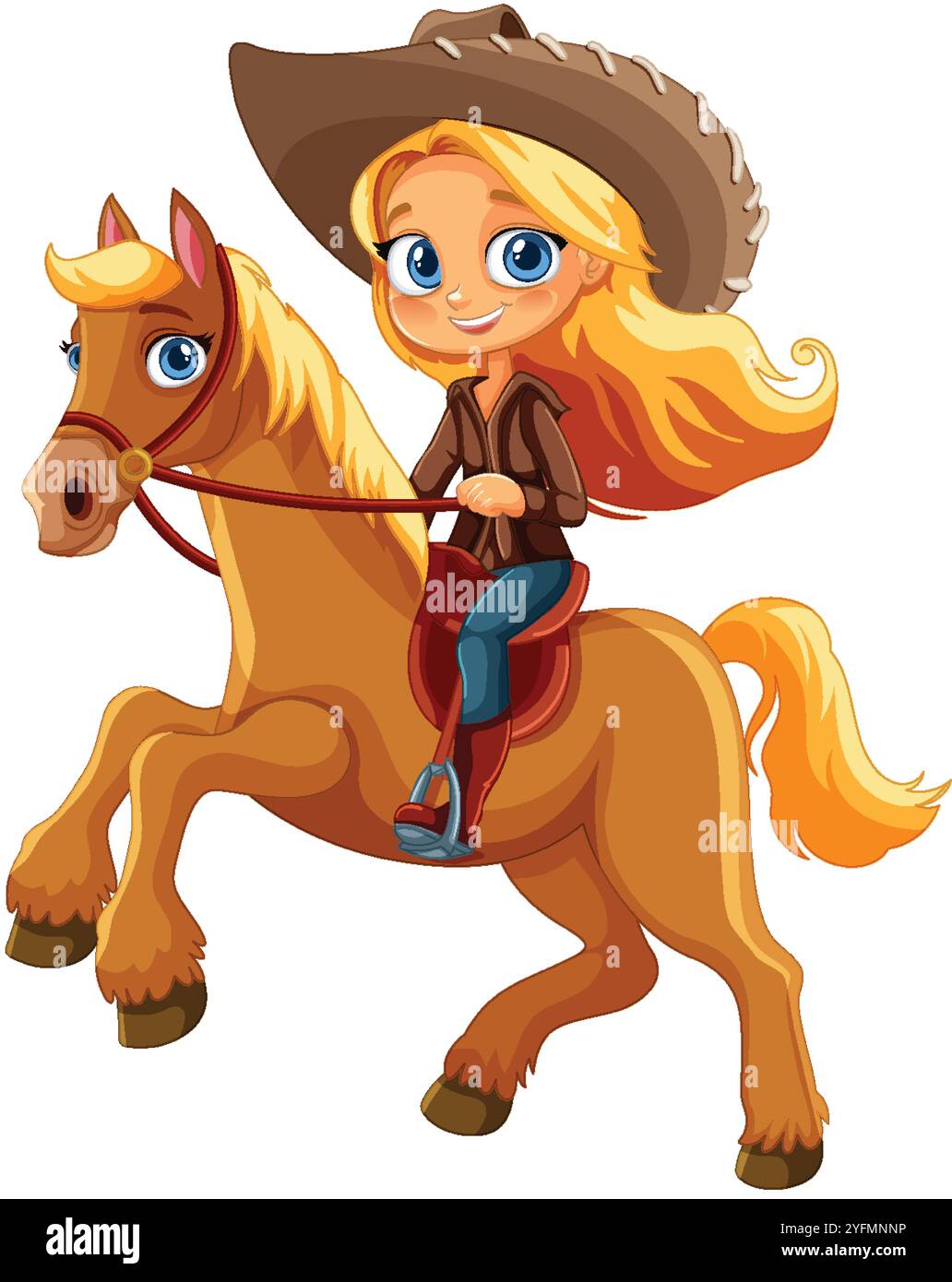 Girl riding a horse with joy Stock Vector Image & Art - Alamy