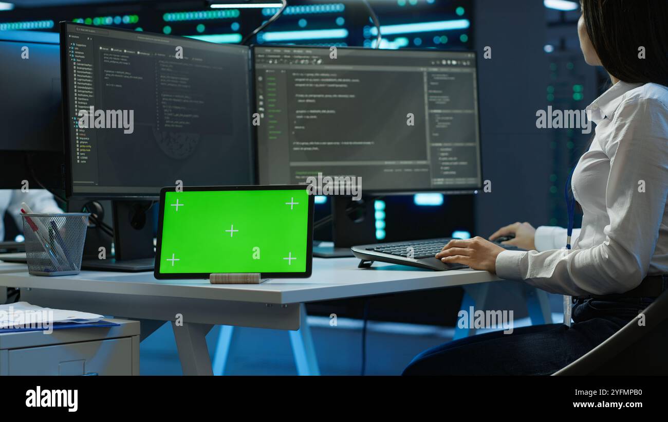 Data center developer responsible for installation of networking equipment solving tasks on ...