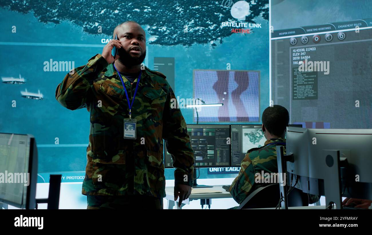 Military specialist handles national safety operations with his crew in ...