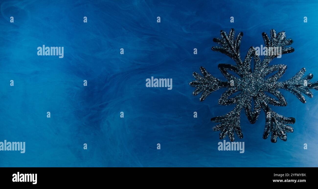 Winter mist. Xmas background. Blue color ink water haze cloud revealing ...