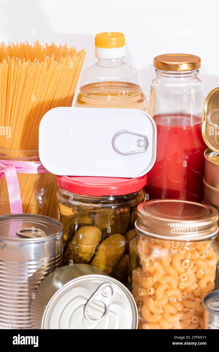 Food Reserves: Canned Food, Spaghetti, Pate, Tuna, Tomato Juice, Pasta ...