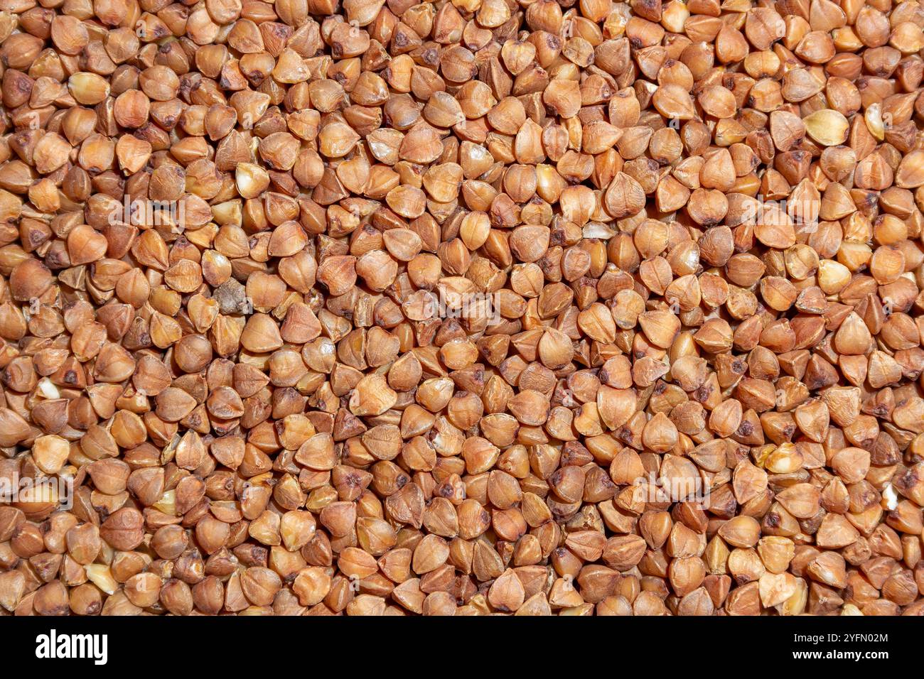 Dry Uncooked Brown Buckwheat Groats Background - Top View, Flat Lay ...