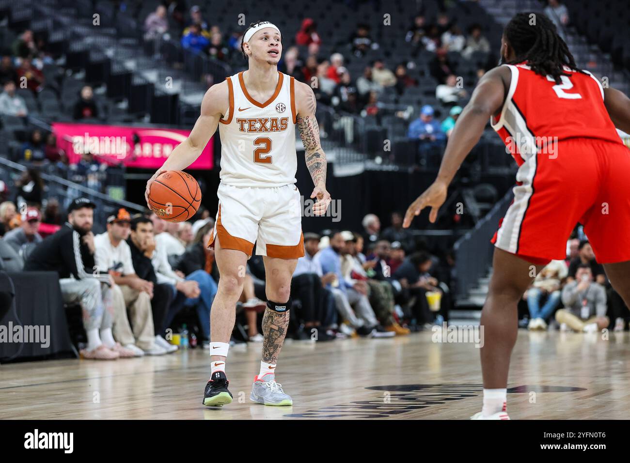 Las Vegas, NV, USA. 4th Nov, 2024. Texas Longhorns guard Chendall ...
