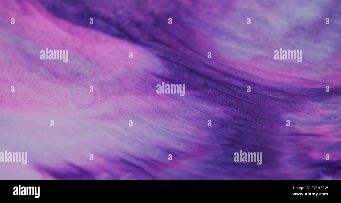 Violet spill. Lilac marble. Opaque paint with sparkling powder ...