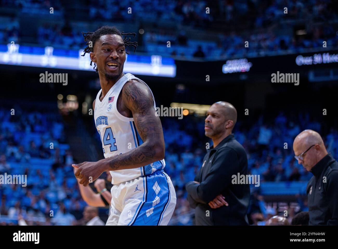 November 4, 2024: North Carolina Tar Heels forward Jae'Lyn Withers (24 ...