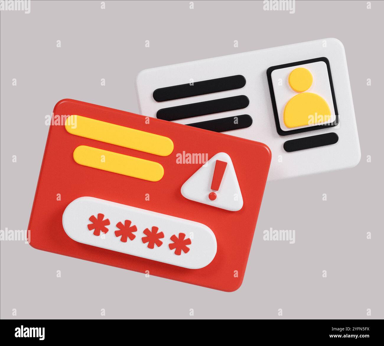 Identity Security and Password Alert 3D Render Stock Photo - Alamy