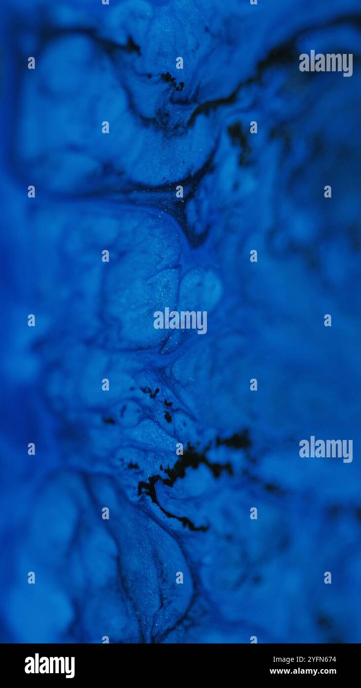 Wet glitter structure. Flow art. Defocused blue black color shimmering ...