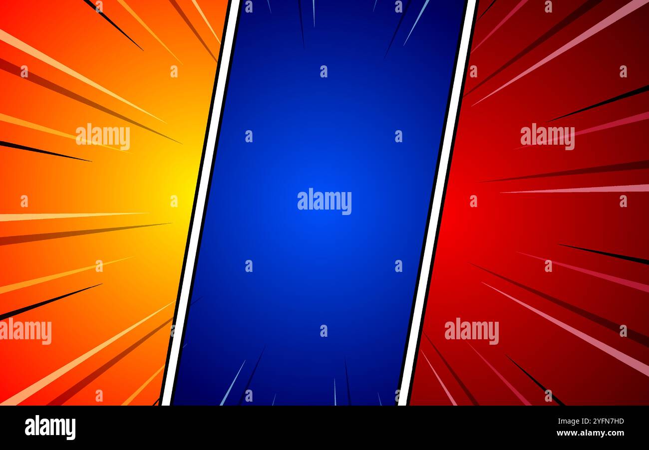 Colorful comic abstract scene page background. vector illustration ...