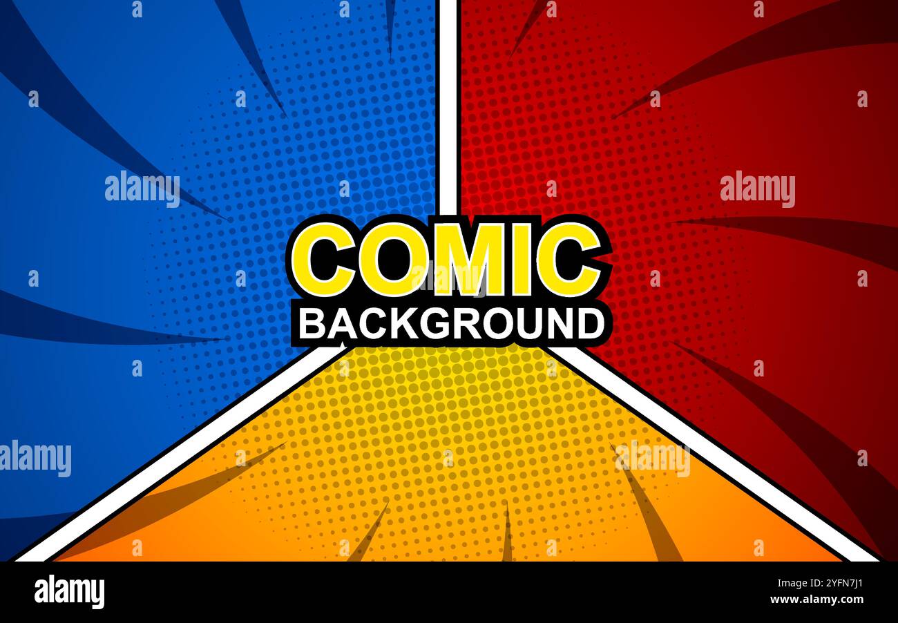 Colorful comic abstract scene page background. vector illustration ...