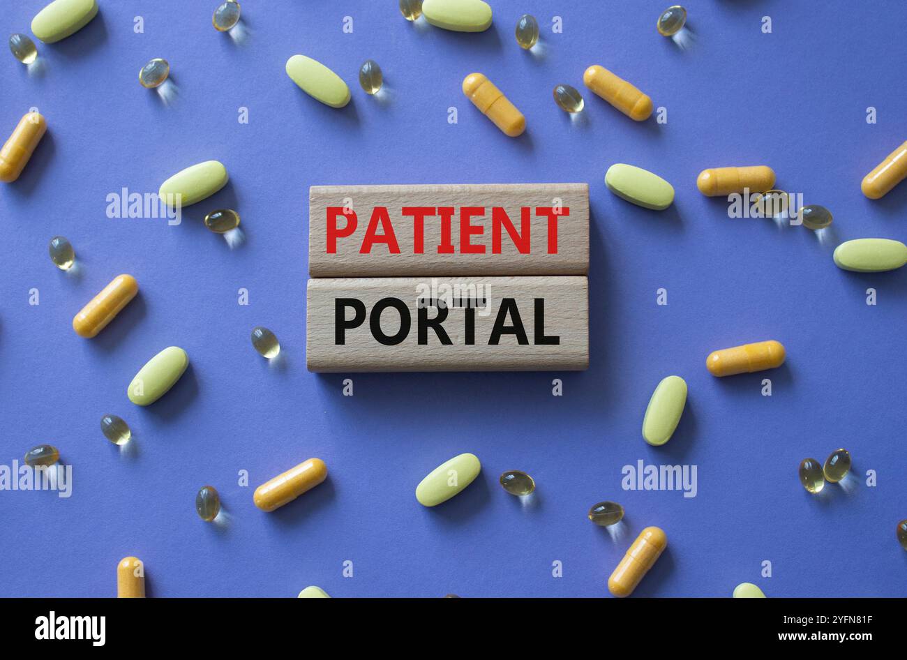 Patient Portal symbol. Concept word Patient Portal on wooden blocks ...