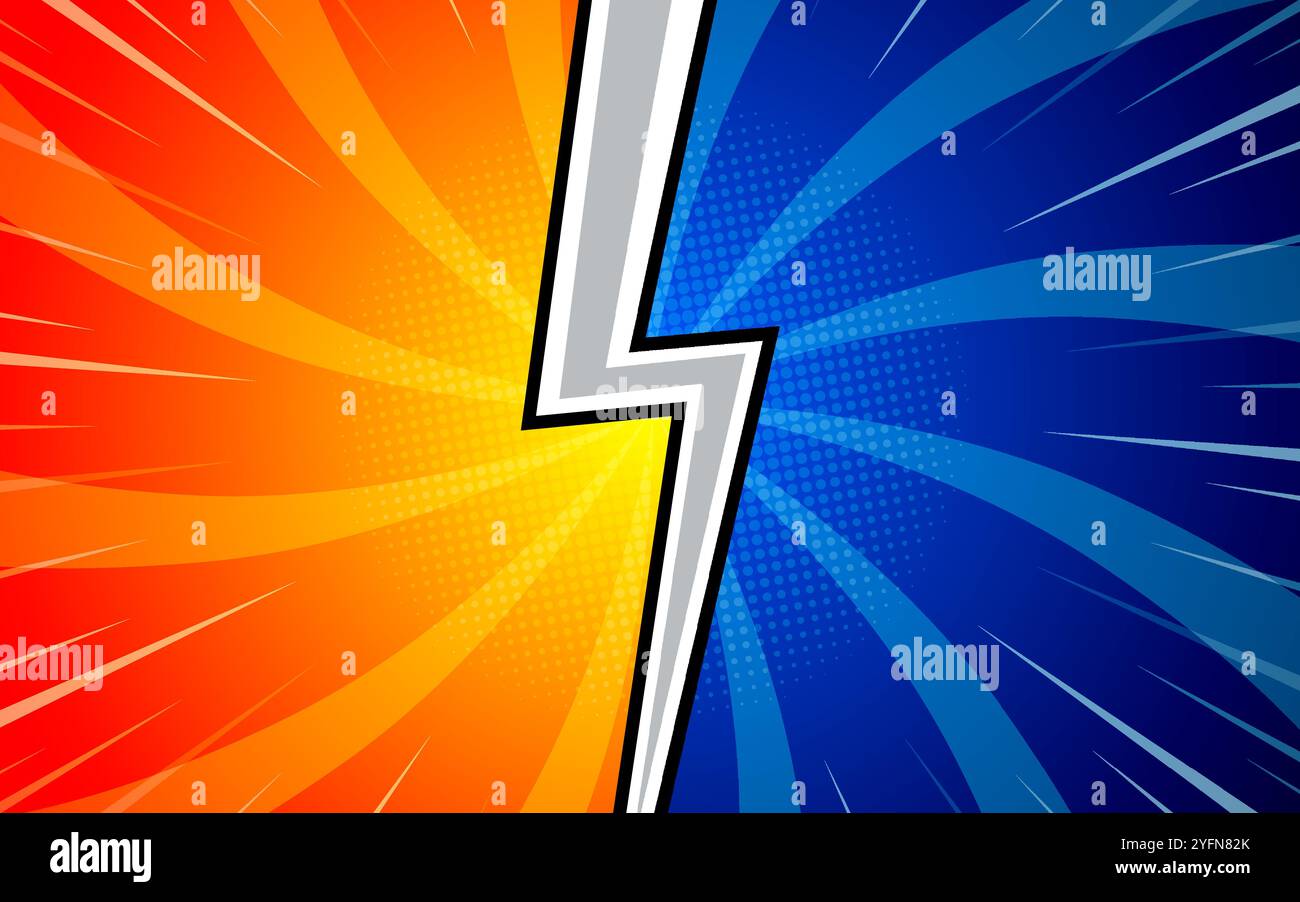 Versus battle retro background with halftones. Vector illustration ...