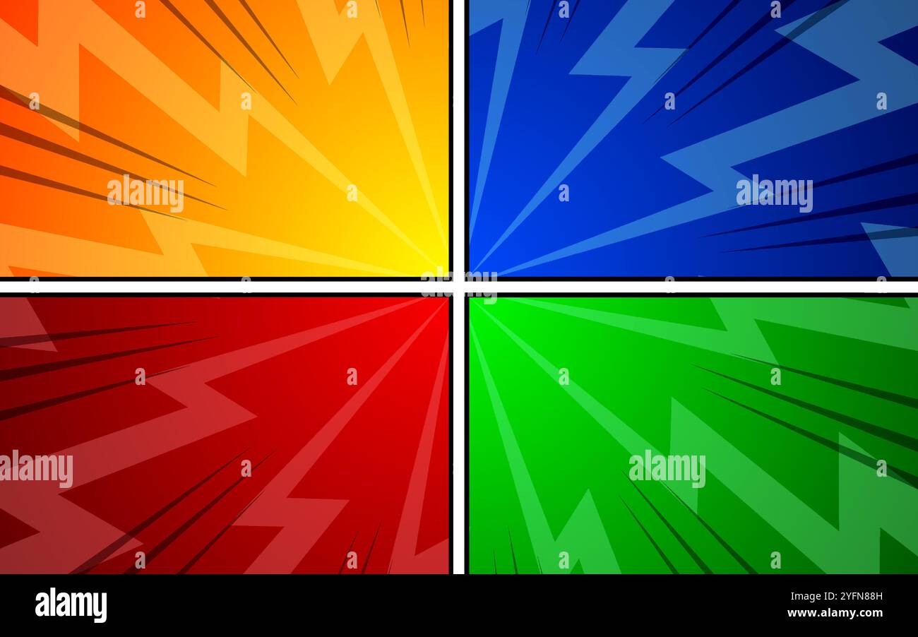 Colorful comic abstract scene page background. vector illustration ...