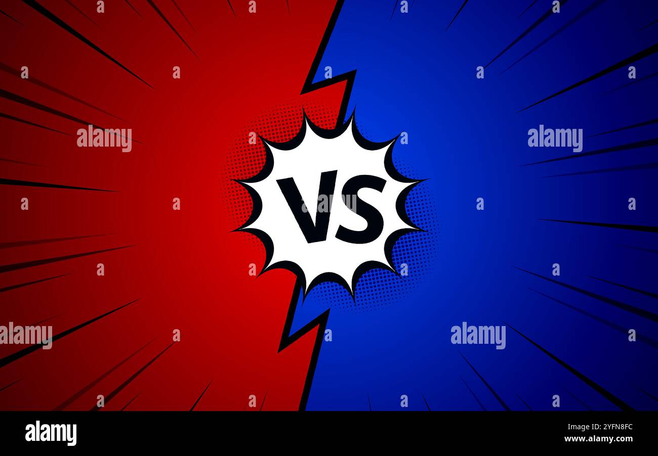 Versus battle retro background with halftones. Vector illustration ...