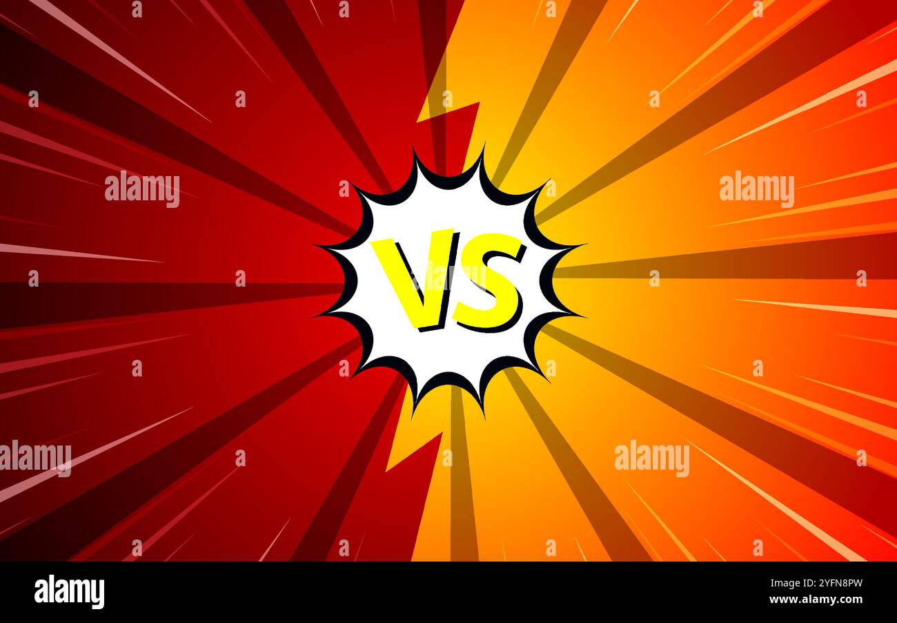 Versus battle retro background with halftones. Vector illustration ...