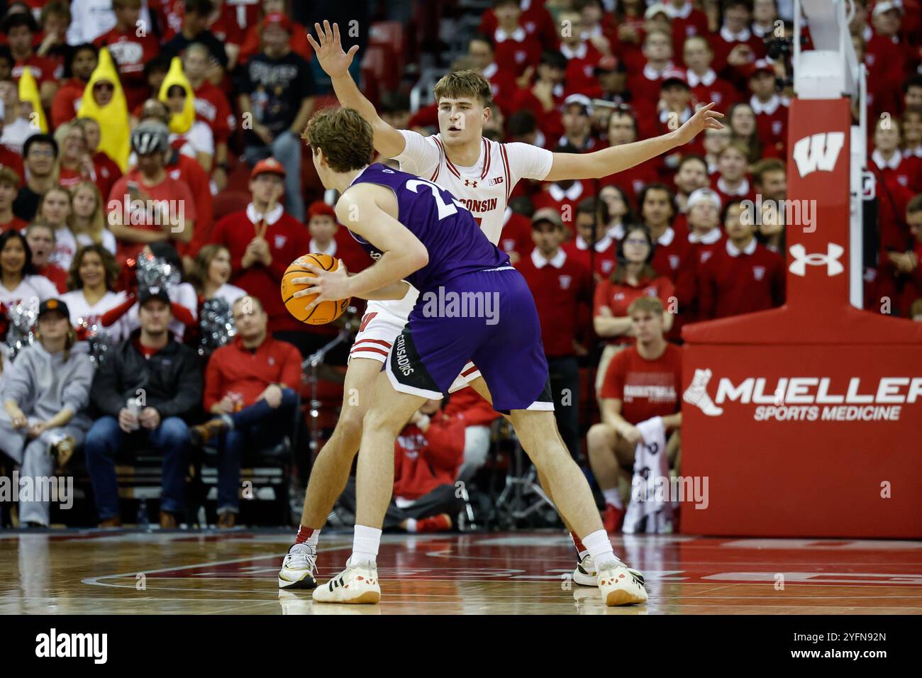 Madison, WI, USA. 4th Nov, 2024. Wisconsin Badgers forward Nolan Winter ...
