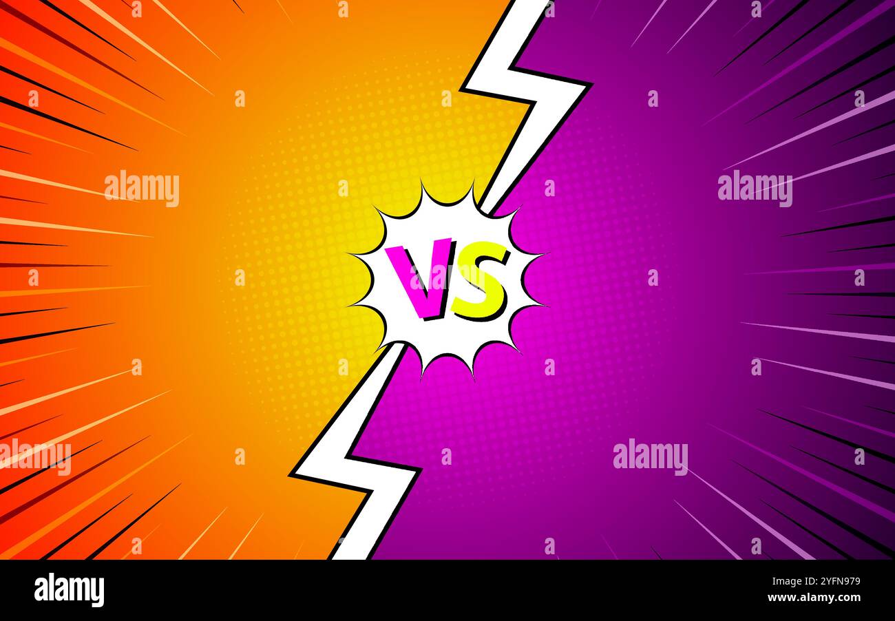 Versus battle retro background with halftones. Vector illustration ...