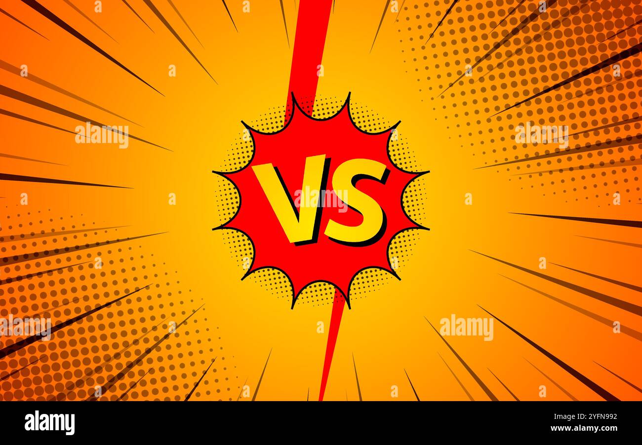 Versus battle retro background with halftones. Vector illustration ...