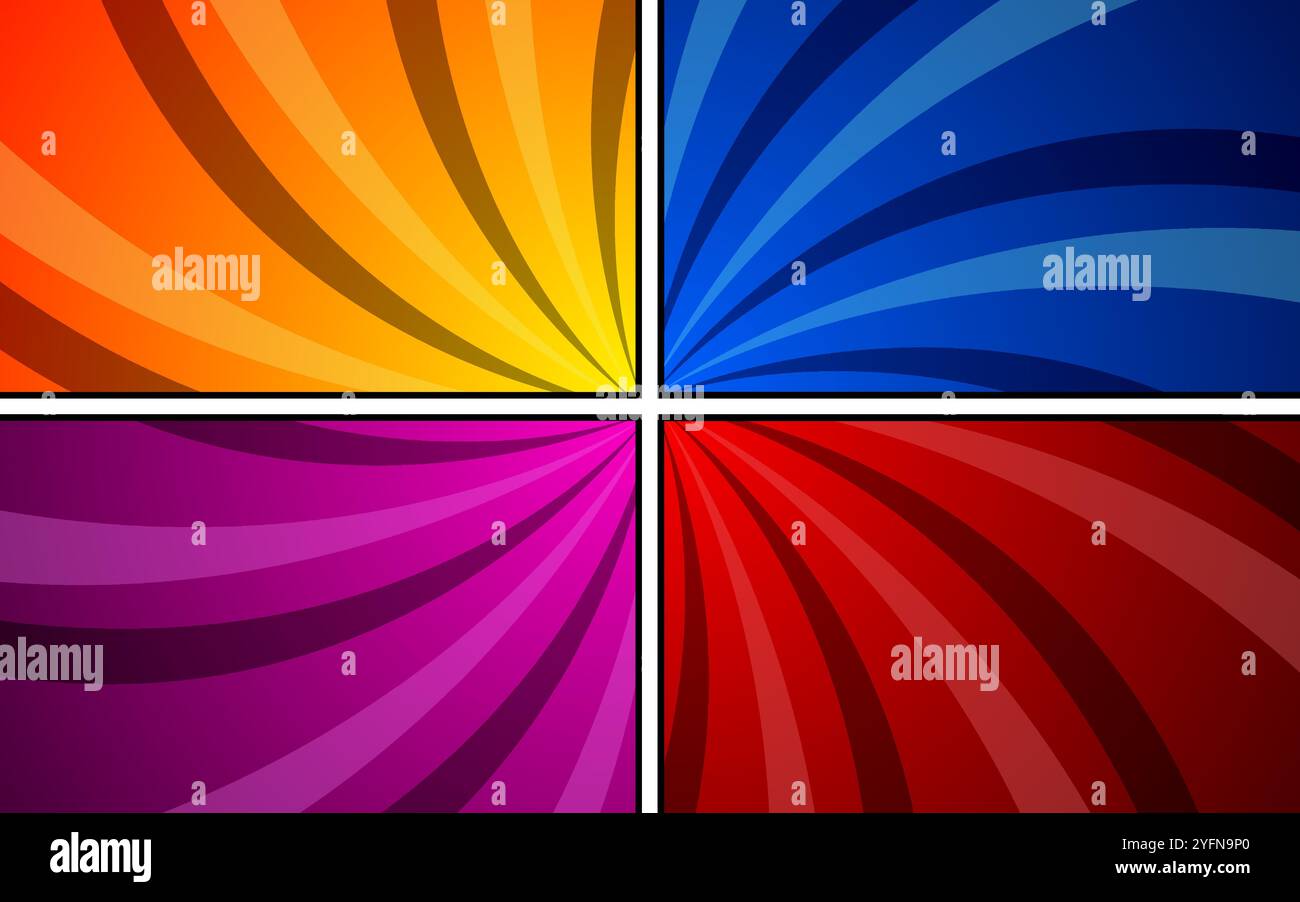 Colorful comic abstract scene page background. vector illustration ...