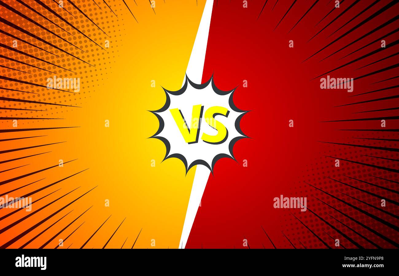 Versus battle retro background with halftones. Vector illustration ...