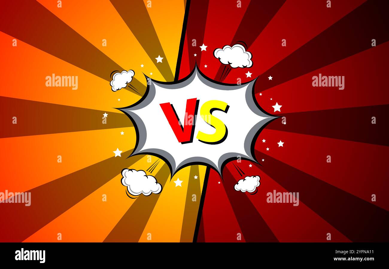 Versus battle retro background with halftones. Vector illustration ...
