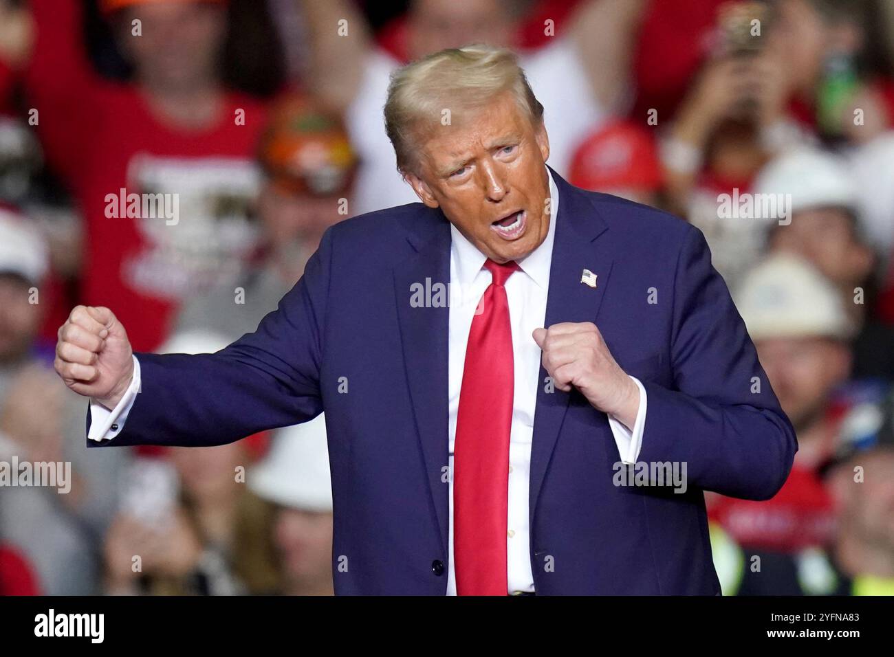 Republican presidential nominee former President Donald Trump dances ...