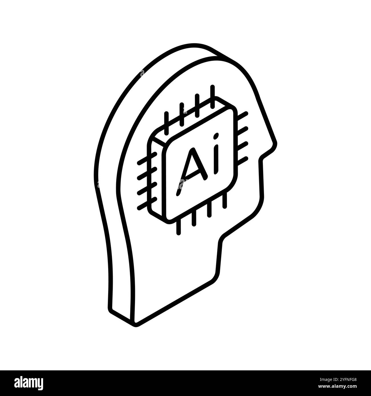 Ai brain chip Black and White Stock Photos & Images - Alamy