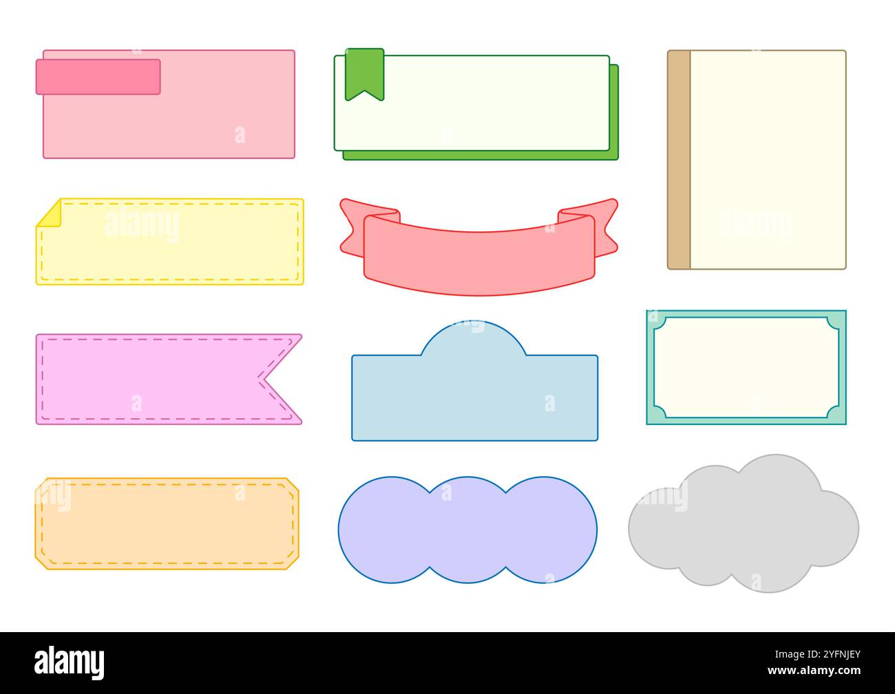 Collection of useful presentation and subtitle title shapes Stock Photo ...