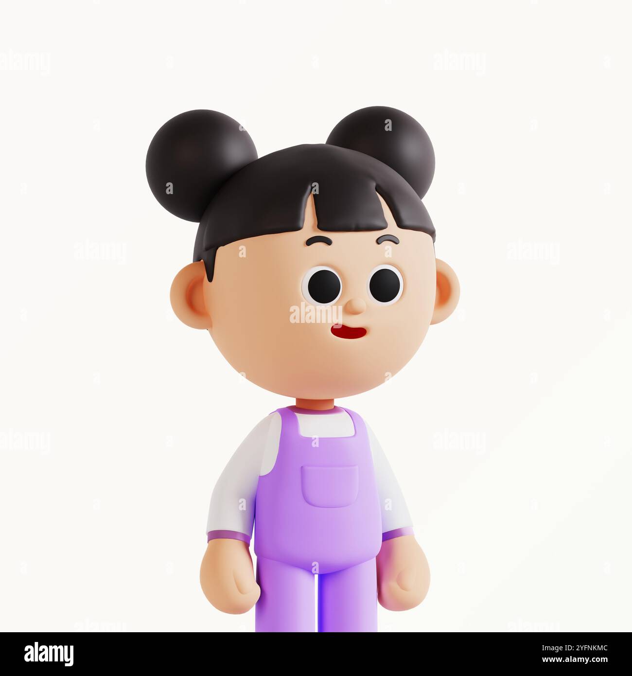 Woman with cute pucca hair 3D avatar profile character Stock Photo - Alamy