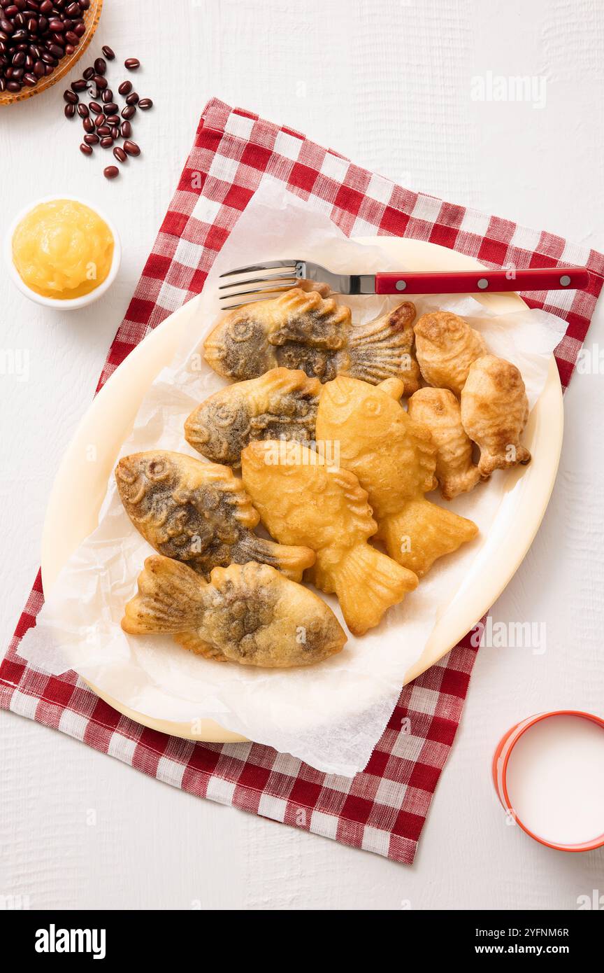 Red bean bungeoppang puff pastry and cream bungeoppang beautifully ...