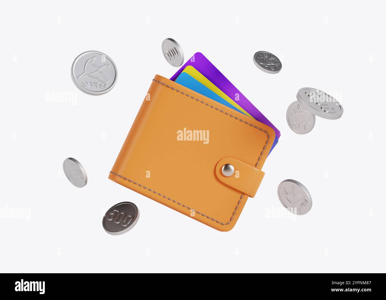 Money falling out of purse hi-res stock photography and images - Alamy