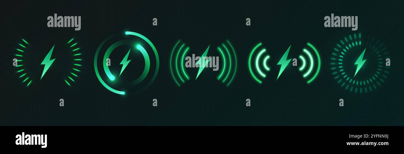 Lightning effect green screen Stock Vector Images - Alamy