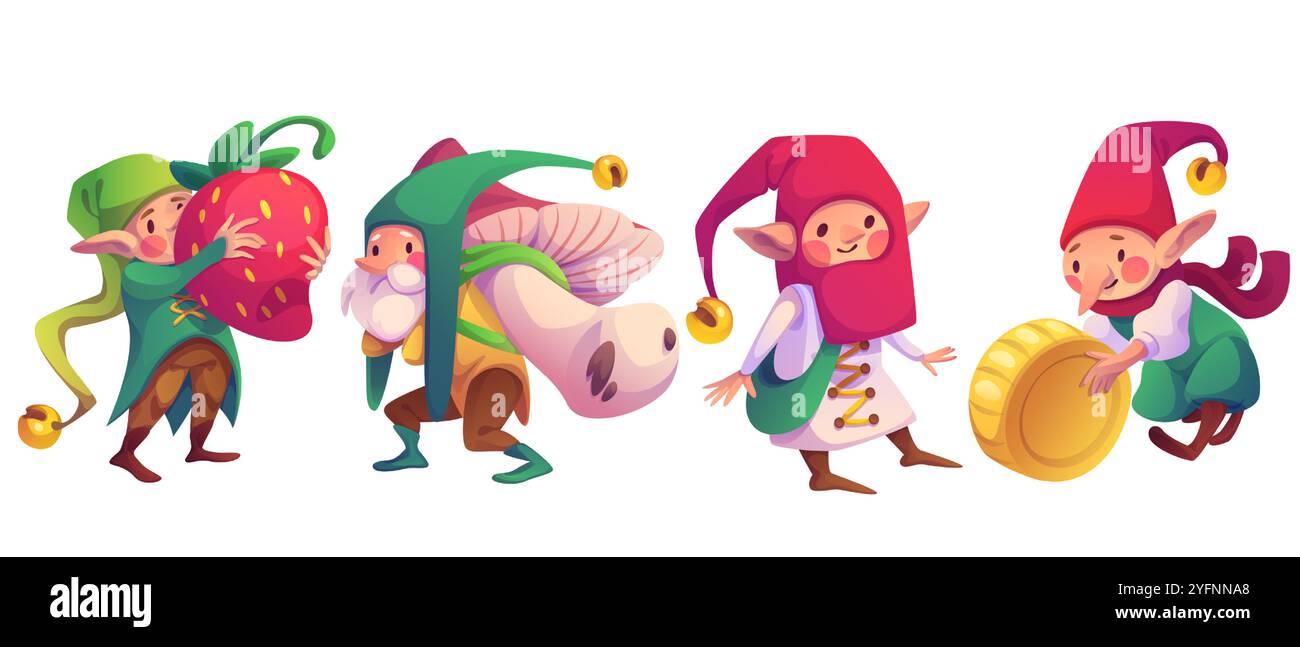 Garden gnome cartoon. Fairy tale character vector. Fantasy fairytale ...