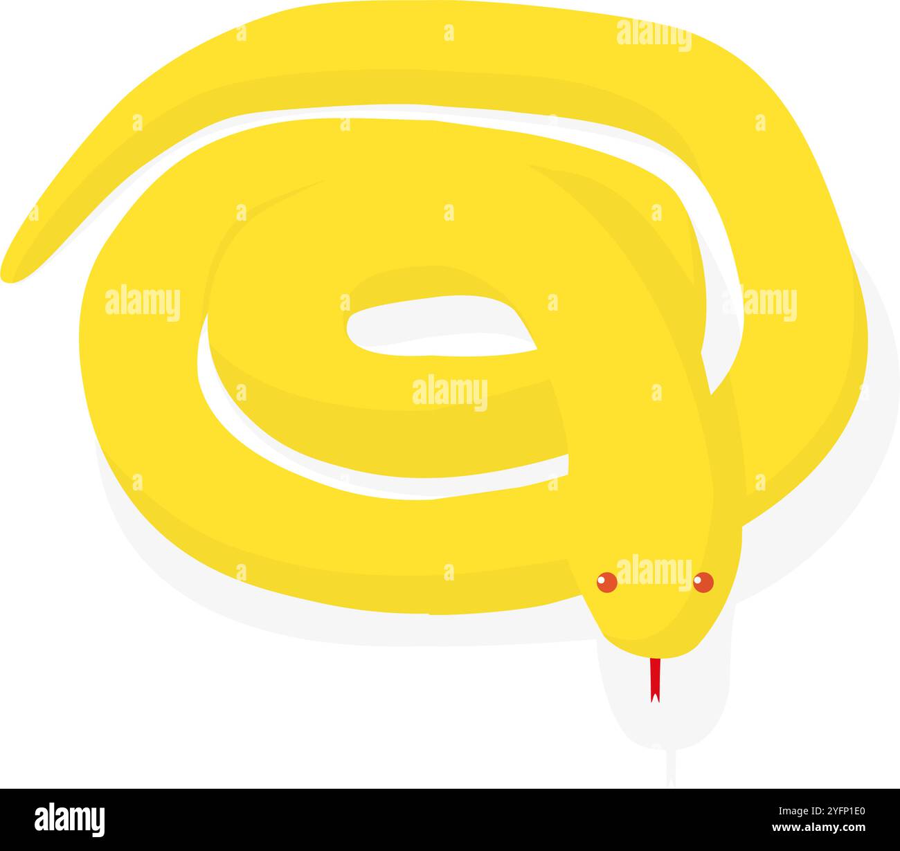 A coiled yellow snake, Vector Illustration Stock Vector Image & Art - Alamy