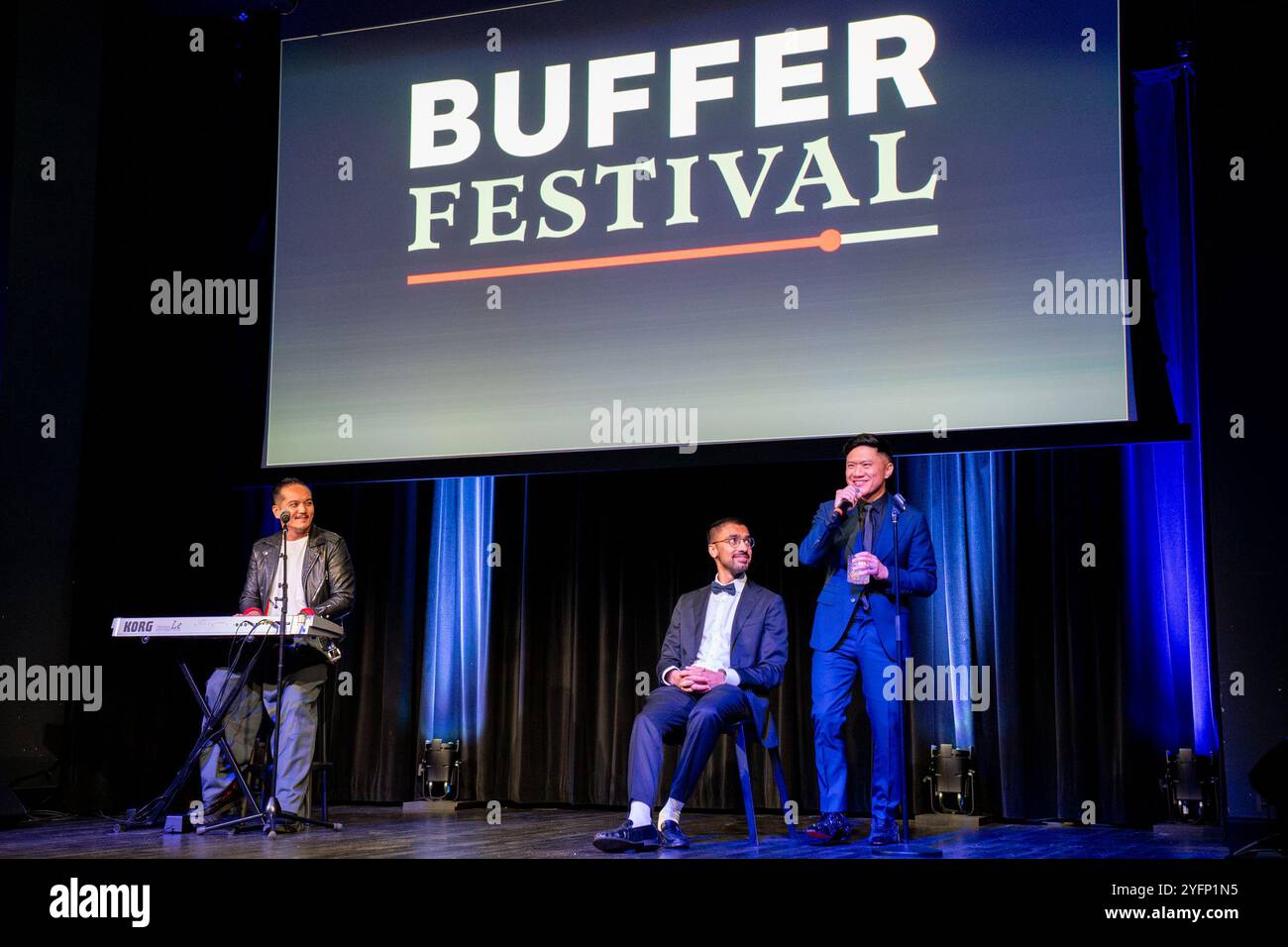 Toronto, Canada. 02nd Nov, 2024. (L to R) Dan August Rigo, Taha Khan ...