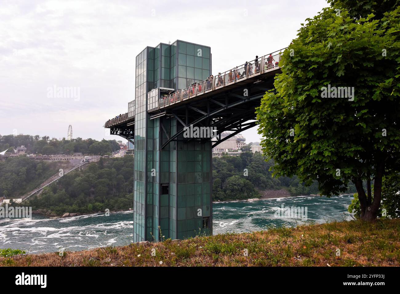 Viewing bridge over Niagara Falls, New York Stock Photo - Alamy