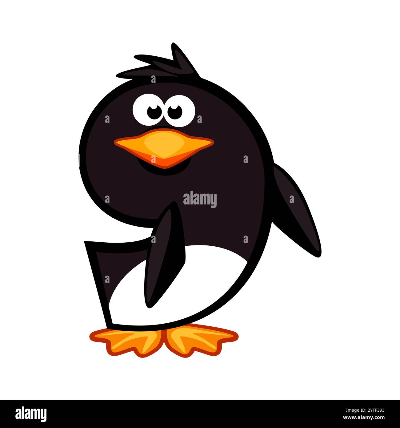Cartoon number 9 like penguin, figure Nine. Cartoon of number with a ...