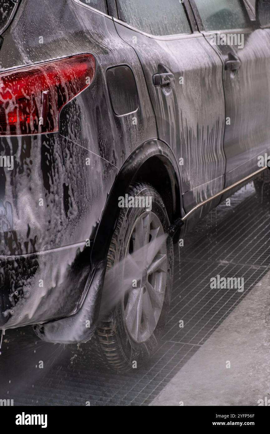 SUV Being Washed at Car Wash Stock Photo - Alamy