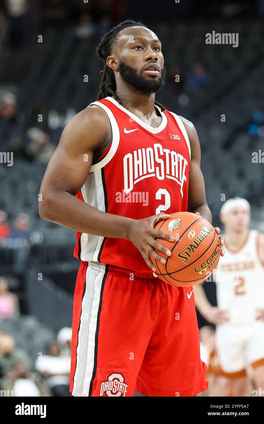 Las Vegas, NV, USA. 4th Nov, 2024. Ohio State Buckeyes guard Bruce ...