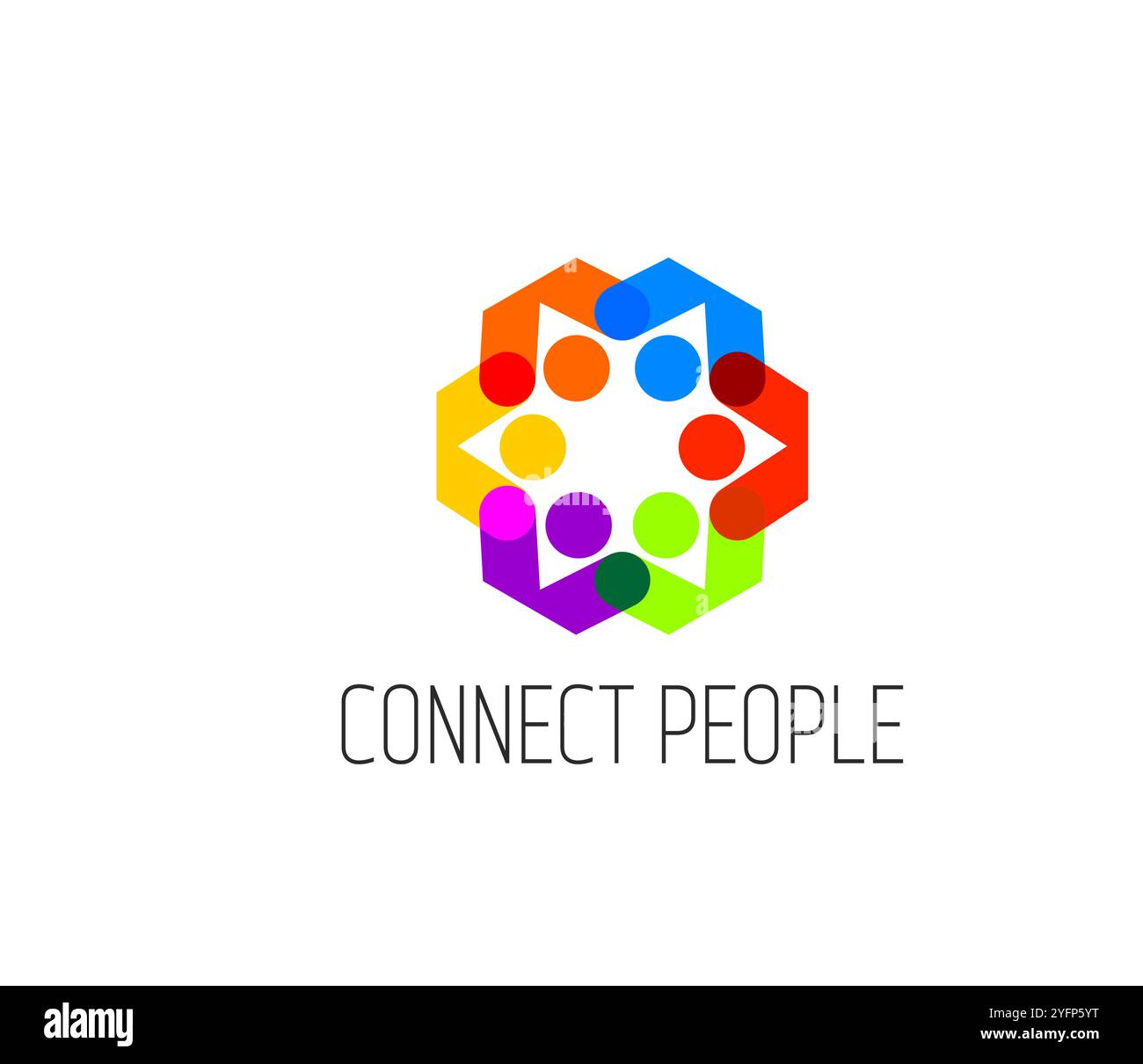 Community or teamwork connect people together icon, union and family ...
